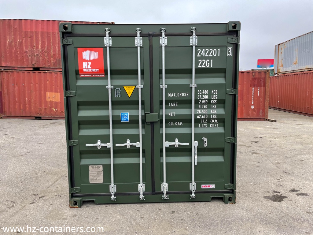 Contenedor verde oscuro de 6 m con transporte Žilina, 242 201-3 - HZ ...