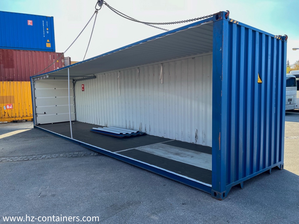 Conteneur 40'HC avec paroi latérale découpée + porte sectionnelle, HZKU ...