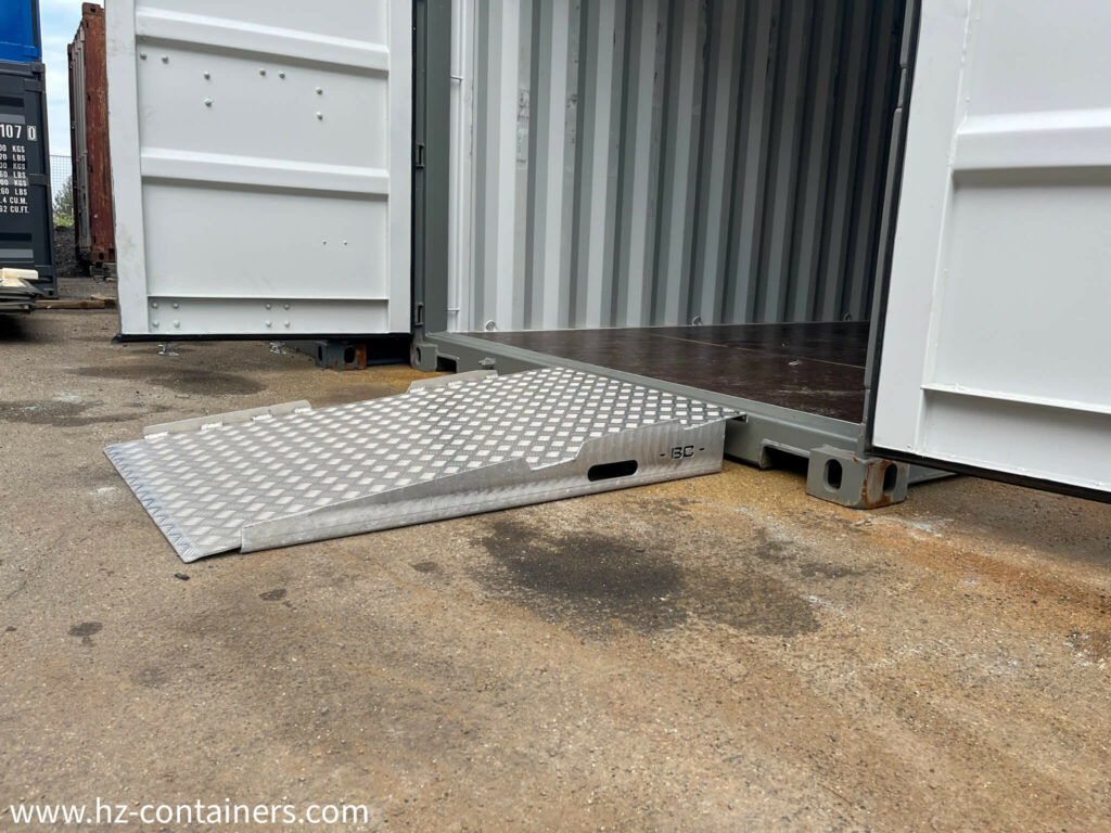 Access ramp to shipping container with barrier - HZ CONTAINERS.com