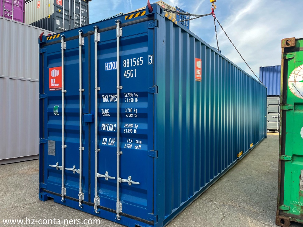 Sea container 40'HC in RAL 5010, without transport, HZKU 881 565-3 - HZ ...