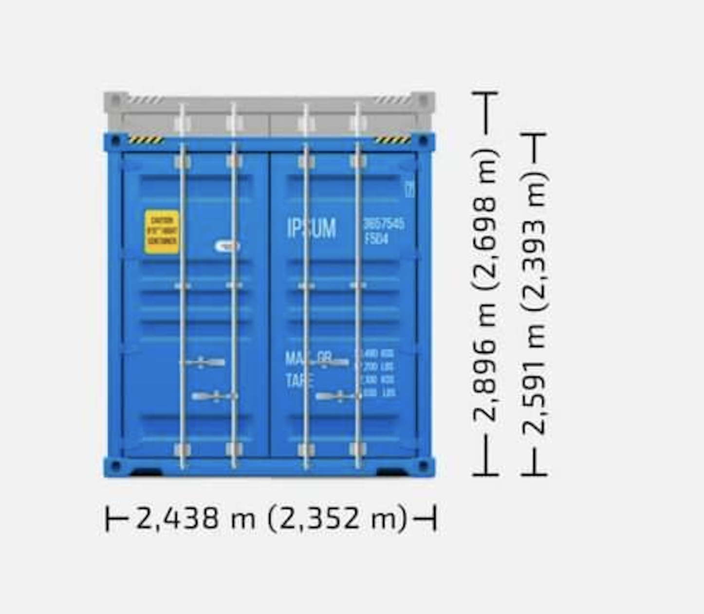 ¿Qué altura tiene el contenedor de transporte? - HZ CONTAINERS.com