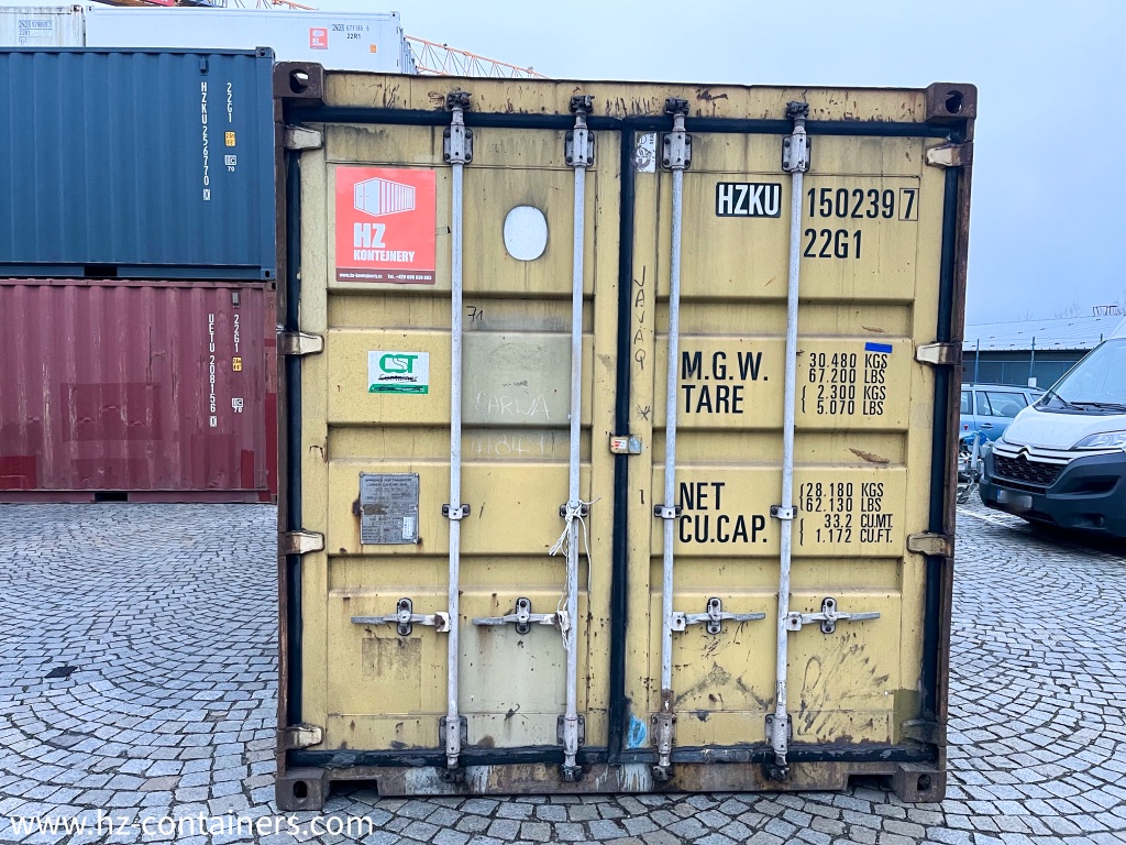Discarded 20-foot shipping container Hradec Králové, HZKU 150 239-7 ...