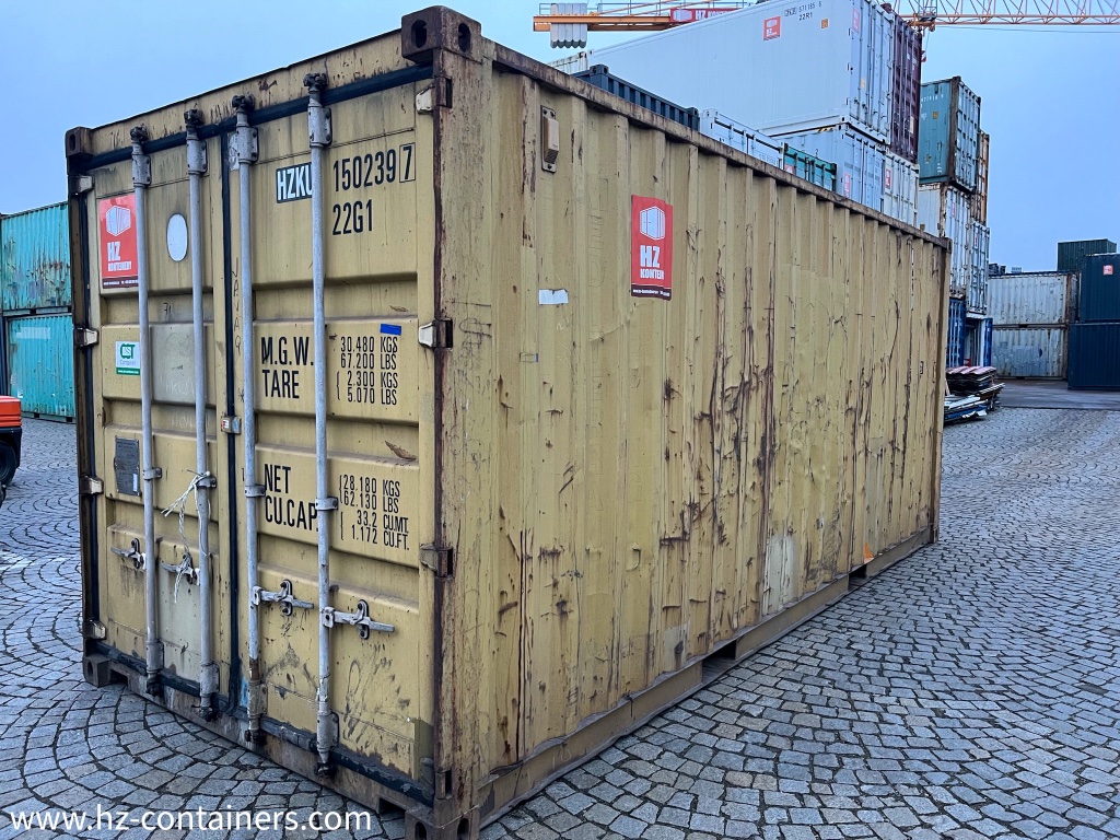 Discarded 20-foot shipping container Hradec Králové, HZKU 150 239-7 ...