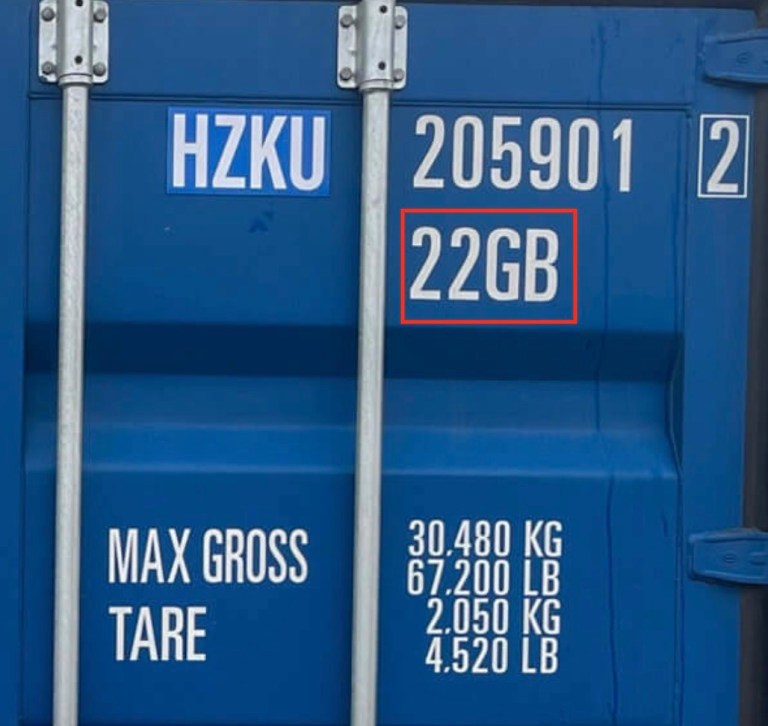 Shipping container marking 22GB - HZ CONTAINERS.com – HZ CONTAINERS.com