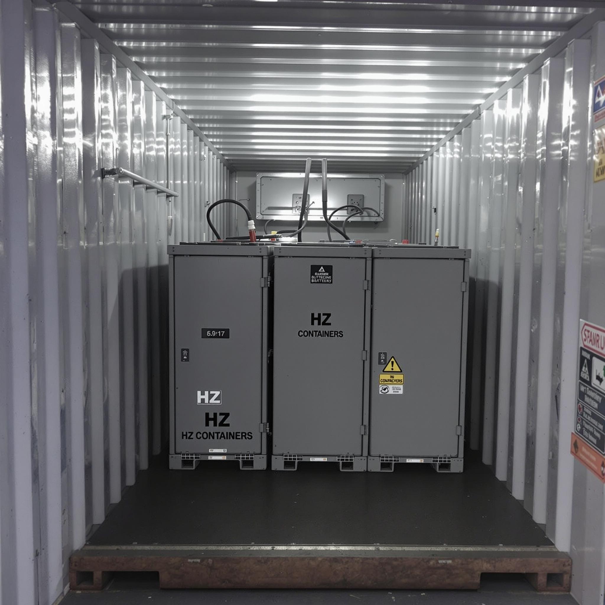 Battery storage in a shipping container - HZ CONTAINERS.com