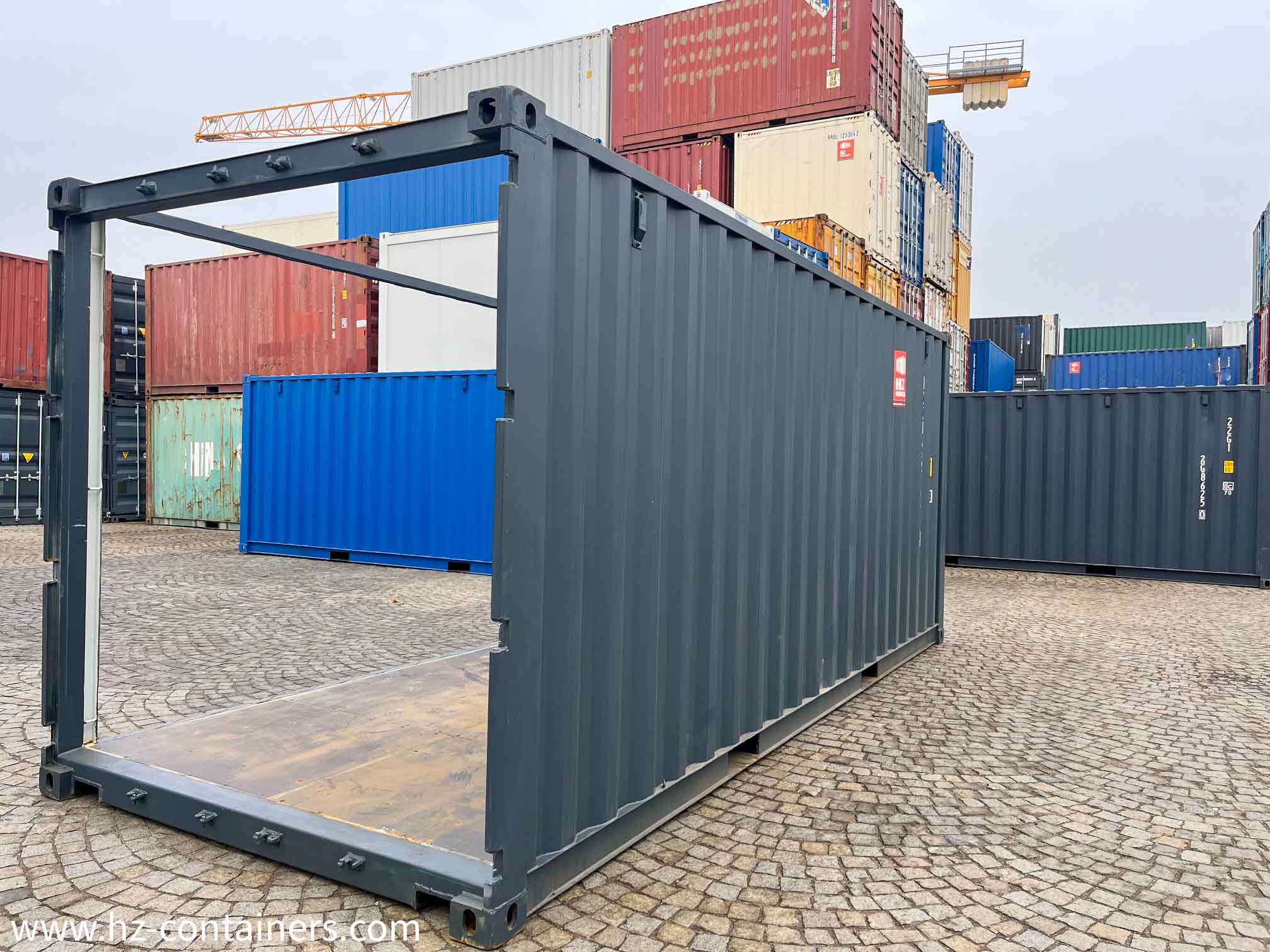 Shipping container without roof, side and front walls 20' IICL6, HZKU ...