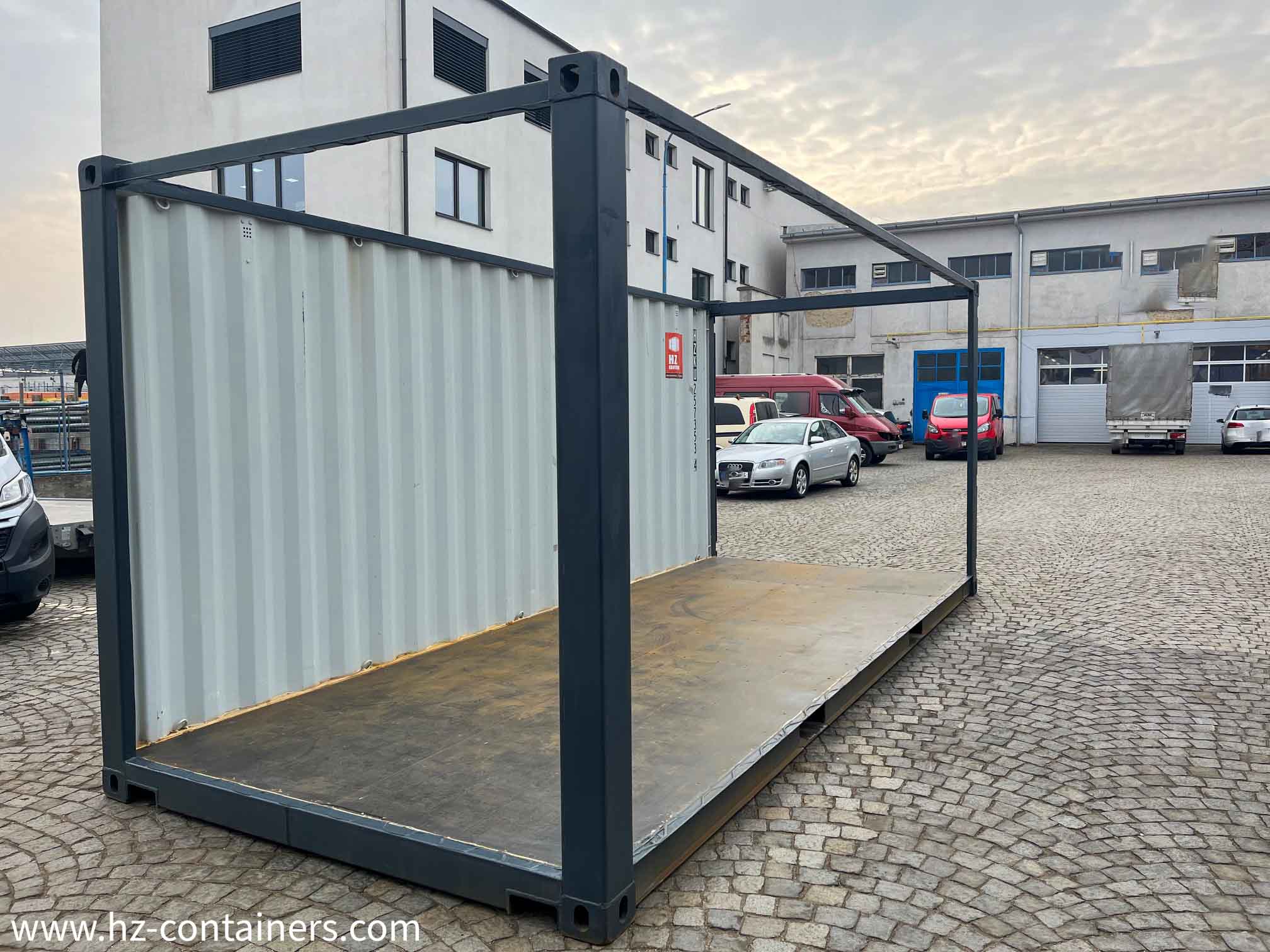 Shipping container without roof, side and front walls 20' IICL6, HZKU ...