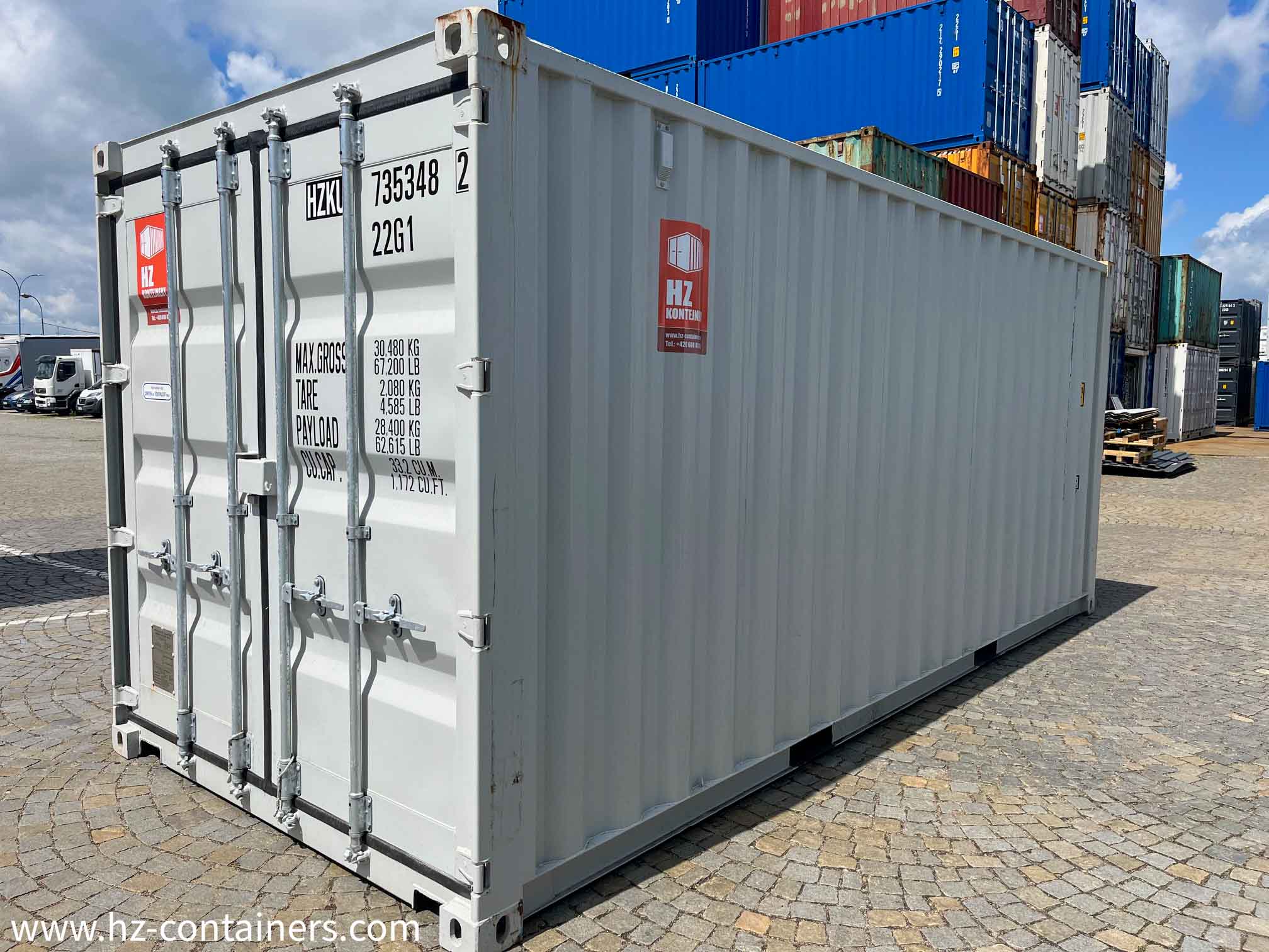 Contentor Cinza Claro de 6 m Brno IICL6, HZKU 735 348-2 - HZ CONTAINERS ...