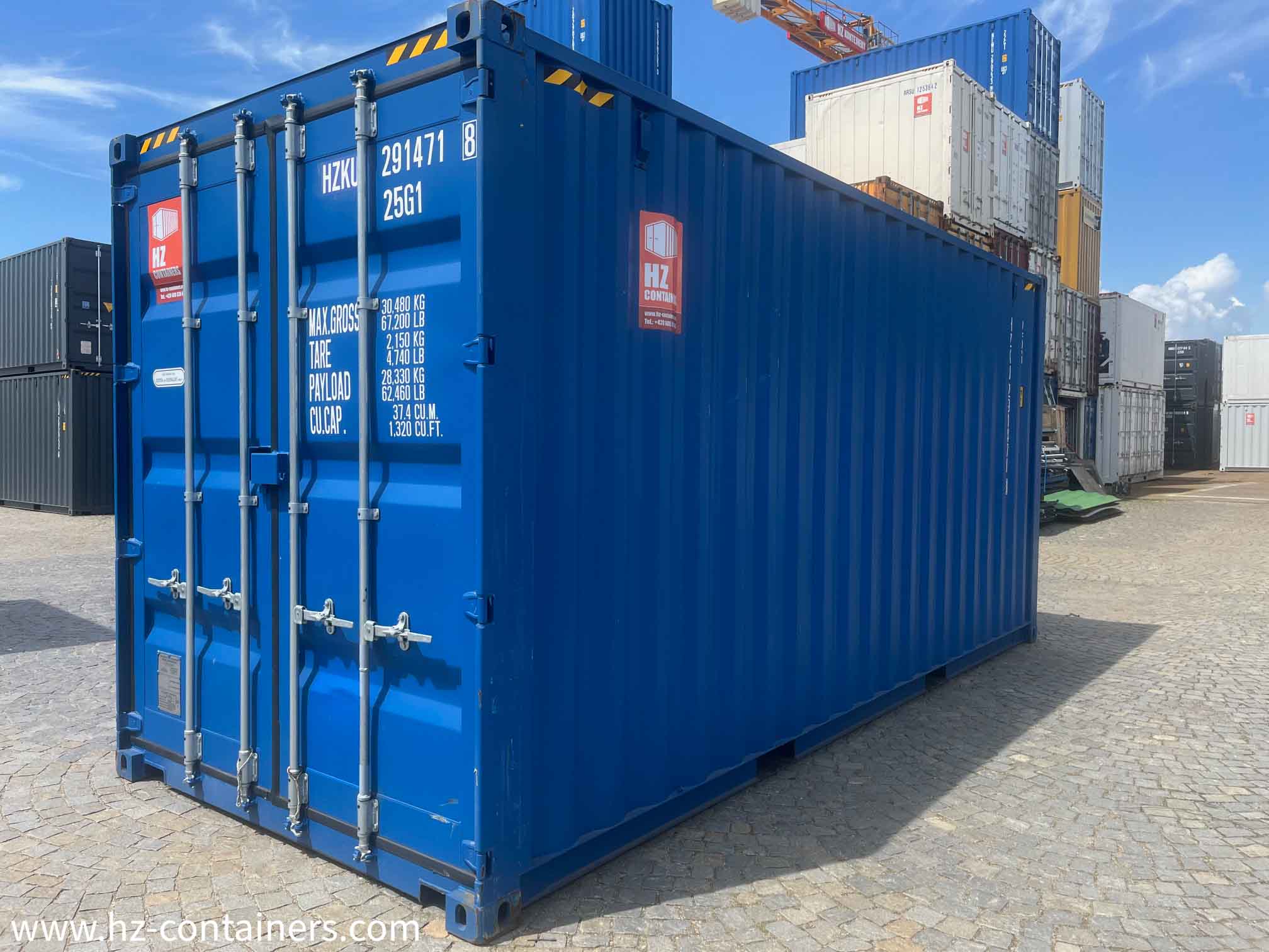 Contentor 20HC (6m high cube) após uma viagem, HZKU 291 471-8 - HZ ...