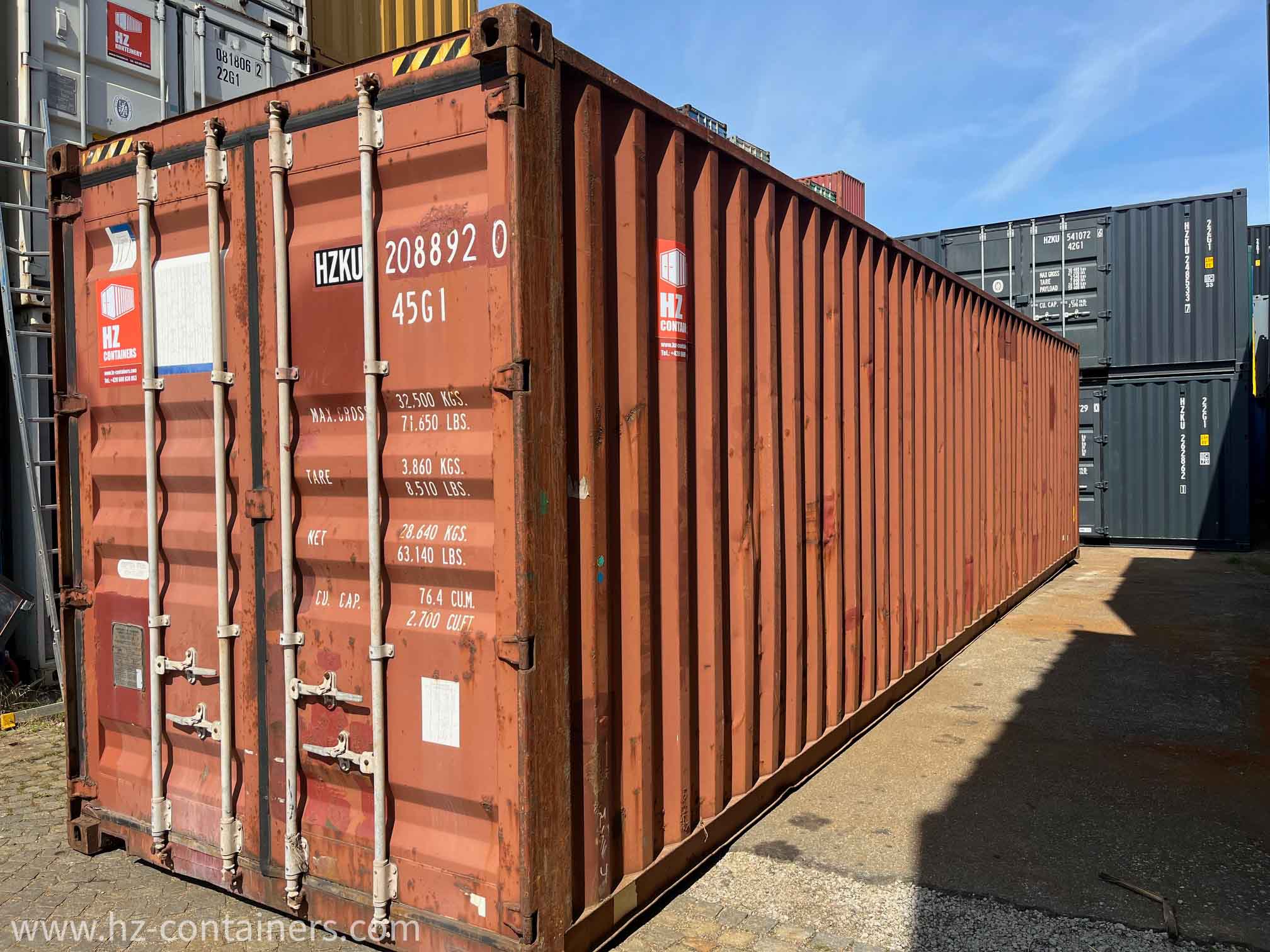 40HC CW Prepravný kontajner, HZKU 208 892-0 - HZ CONTAINERS.com